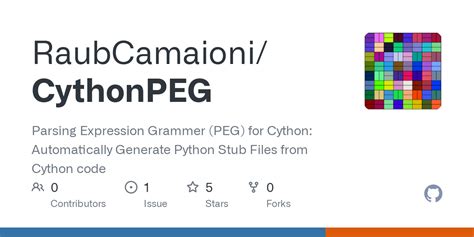github raubcamaioni cythonpeg parsing expression grammer peg for