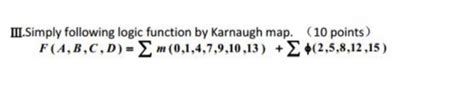 solved iii simply following logic function by karnaugh map