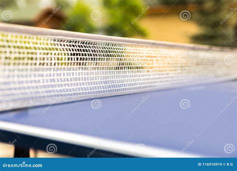 close up table tennis net ping pong equipment outdoors stock image