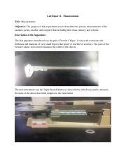 Physics Lab Report 1 Measurement Docx Lab Report 1 Measurements Title Measurements