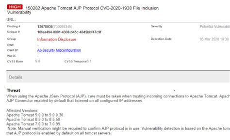 Detect Apache Tomcat Ajp File Inclusion Vulnerability Cve 2020 1938
