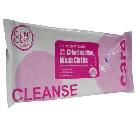 Clinicept Chlorhexidine Wash Cloths Large Infection Cleaning Prevention