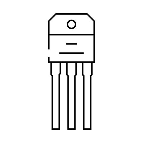 Transistor Electronic Component Line Icon Illustration 48355613 Vector