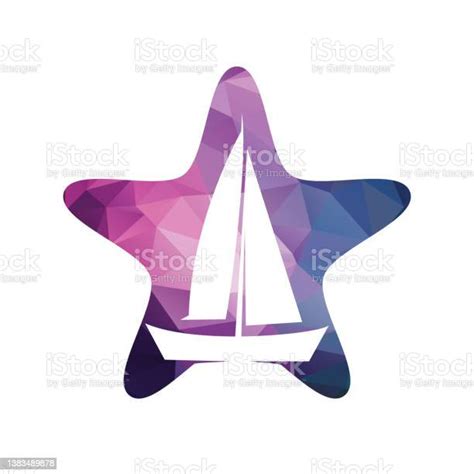 요트 스타 모양 로고 디자인 요트 클럽 또는 요트 스포츠 팀 벡터 로고 디자인 Championship에 대한 스톡 벡터 아트 및 기타 이미지 Championship