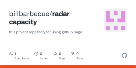 Github Billbarbecue Radar Capacity This Project Repository For Using Github Page