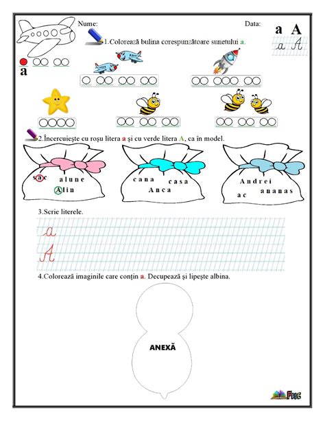 Fise De Lucru Litera A Mic Si A Mare De Mana Clasa I Fise De