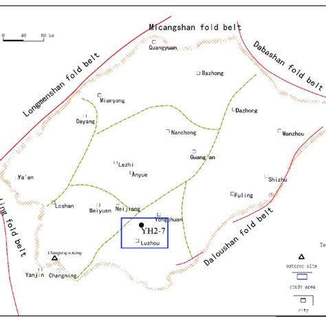 Location Map Of The Luzhou Block Around Sichuan Basin Download