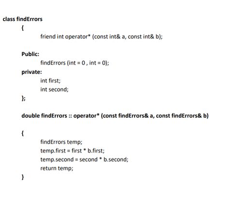 Solved Find The Errors In The Following Class Definition And Chegg