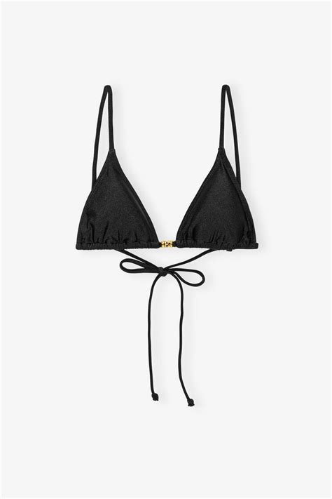 Black Black String Bikini Top Ganni It