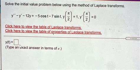 Solved Solve The Initial Value Problem Below Using The Method Of