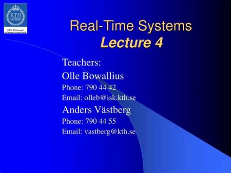 Ppt Real Time Systems Lecture 4 Powerpoint Presentation Free