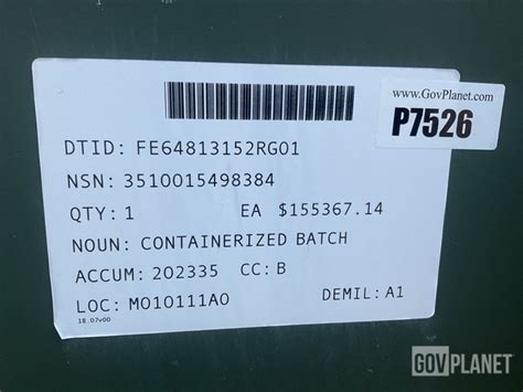 Surplus Sotera Defense Solutions 44180000 1 Containerized Batch Laundry
