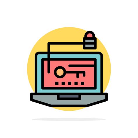 Access Computer Hardware Key Laptop Abstract Circle Background Flat
