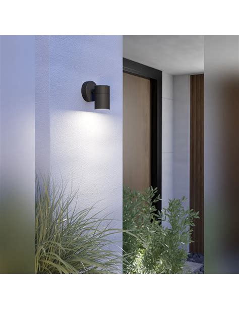 Luminária De Parede Externa Preta Gu10 28w Ip44 Tomelloso Leonleds