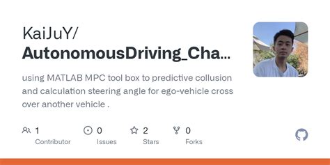 GitHub KaiJuY AutonomousDriving ChangeLane Using MATLAB MPC Tool Box To Predictive Collusion