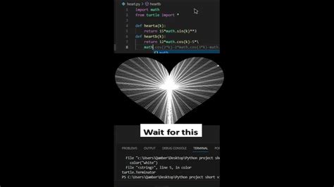 Heart Shape Pattern Turtle Graphics Design Using Python 🤔 Coding