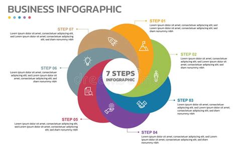 Visual Data Presentation Cycle Diagram With 7 Options Stock Vector Illustration Of Data