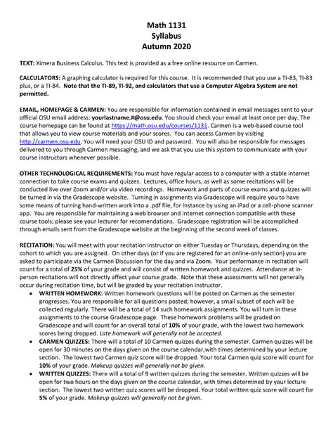 1131 Syllabus Au2020 Intro To The Class N 531 MSU Studocu