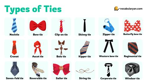 Types Of Ties With Pictures Names Of Tie Styles
