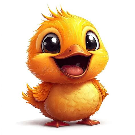 Cute Chibi Chick With Big Eyes And Joyful Expression Making Funny Face Stock Illustration