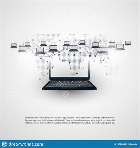 Network Communication Abstract Cloud Computing And Global Network Connections Concept Design