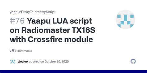 Yaapu Lua Script On Radiomaster Tx16s With Crossfire Module · Issue 76