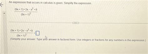 Solved An Expression That Occurs In Calculus Is Given
