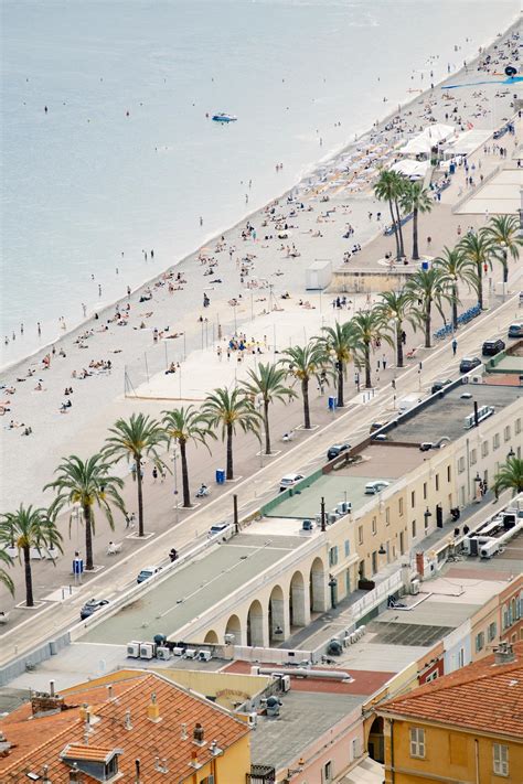 Aerial View Of The Nice Coastline French Riviera France · Free Stock