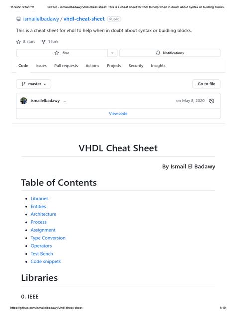 Vhdl To Help When In Doubt About Syntax Or Buidling Blocks Pdf