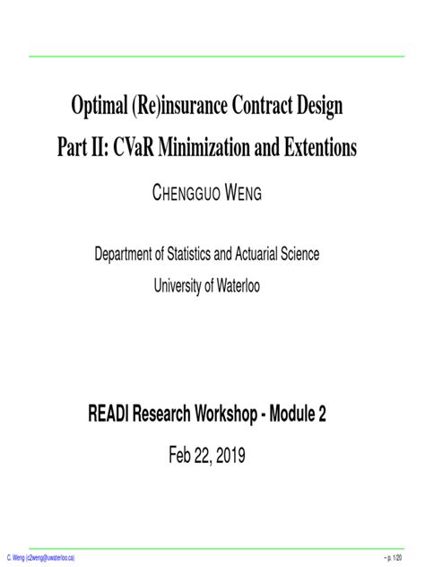 Cvar Minimization And Extentions Pdf Mathematical Optimization