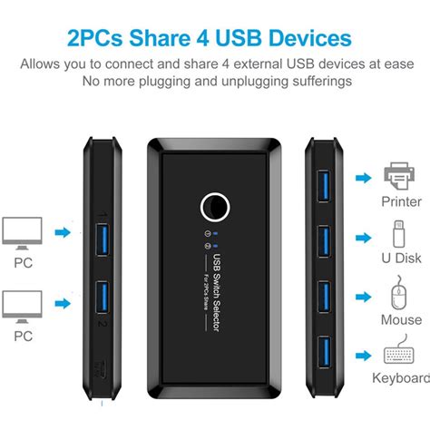 usb kvm switch usb 3 0 2 0 switcher 2 port pcs sha grandado