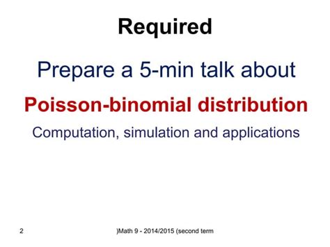 Poisson Binomial Distribution Ppt