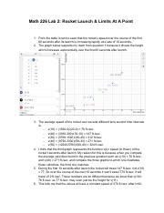 Rocket Launch Limits Analyzing Speed And Height Changes In Course Hero