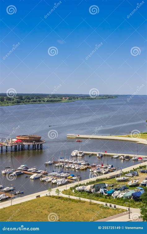 Boats In The Harbor At The River Wisla In Plock Editorial Stock Image