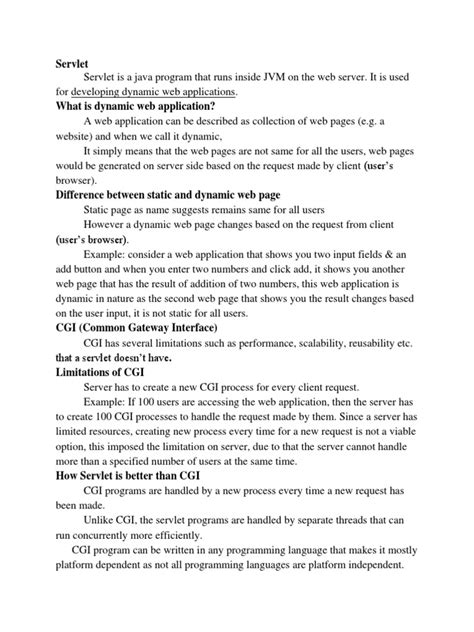servlet notes download free pdf web application web server