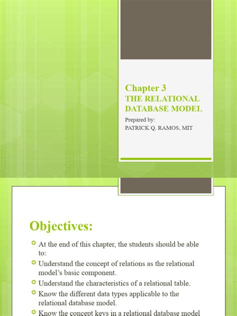 Chapter 3 Module 3 Cc105 Pdf Relational Model Relational Database