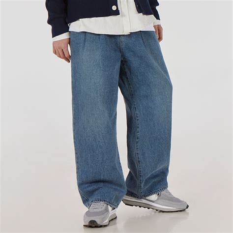 와이드 투턱 데님 팬츠 딥 블루 감도 깊은 취향 셀렉트샵 29cm