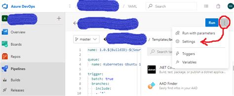 how to edit yaml path for azure devops build pipeline stack overflow