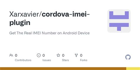 Github Xarxaviercordova Imei Plugin Get The Real Imei Number On