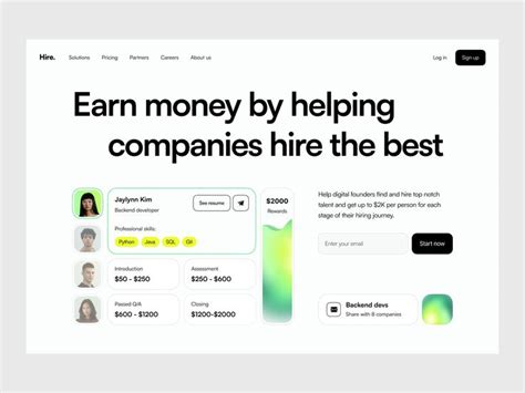 Hiring Platform Hero Section By Viet Dang🇺🇦 For Implse On Dribbble