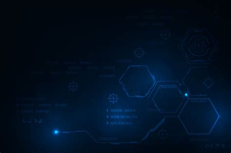 육각형 모양의 기하학적 미래 배경을 가진 벡터 하이테크 라인 회로 기술 0명에 대한 스톡 벡터 아트 및 기타 이미지 0명 가상현실 개념 Istock