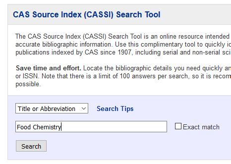 A Bit Useful หาชื่อย่อวารสารด้วย Cassi