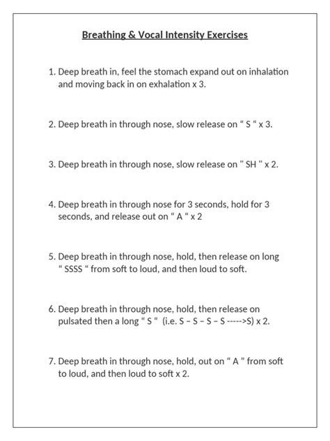 Breathing And Vocal Intensity Exercises Original Pdf