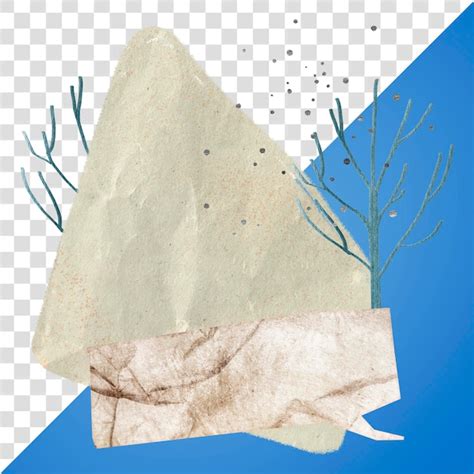 Горная Png абстрактная форма наклейки эстетический коллаж элемент прозрачный фон Премиум Psd