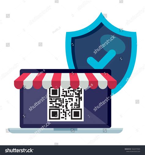 Qr Code Inside Laptop Shield Design Stock Vector Royalty Free Shutterstock