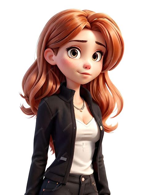 Premium Ai Image Portrait Of Ginger Girl In Trendy Outfits Looking At