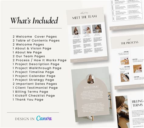 Welcome Packet Canva Template New Client Onboarding Bundle Client Proposal Virtual Assistant