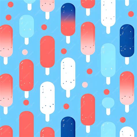 Premium Photo A Pattern Of Popsicles On A Blue Background