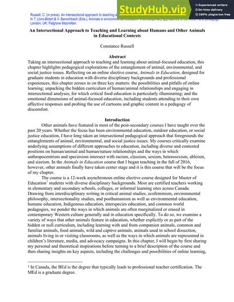 An Intersectional Approach To Teaching And Learning About Humans And