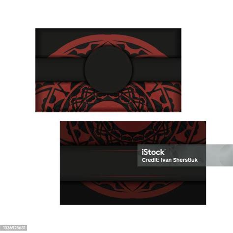 인쇄 디자인 엽서 블랙 레드에 대한 템플릿과 추상 장식 텍스트 및 빈티지 패턴에 대한 장소초대 카드의 벡터 준비 0명에 대한
